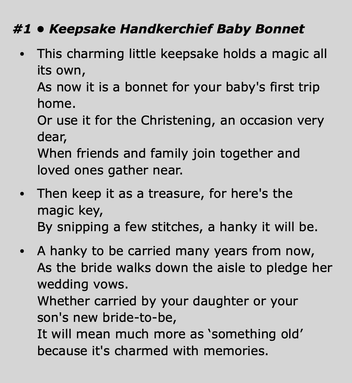Baby Keepsake Gifts | 20 Handkerchief Bonnets | The Christening Corner